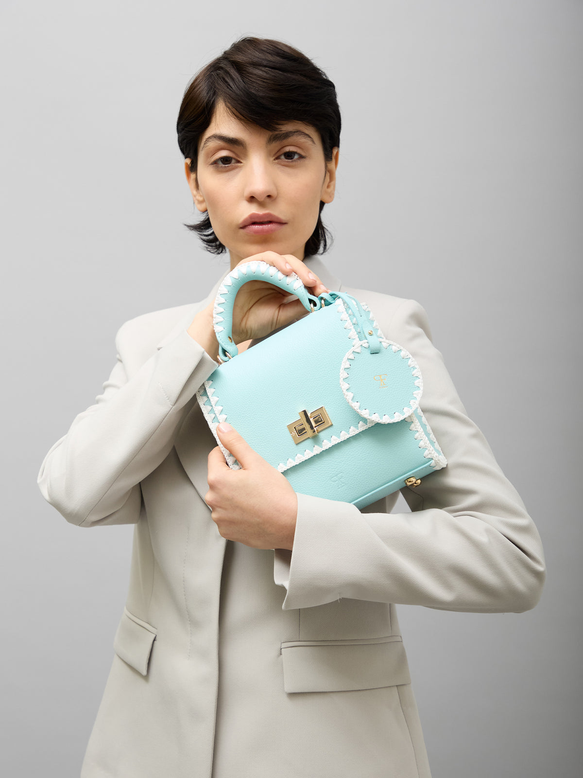 Anita White / Aquamarine - Handbags Bags - FRP Collection